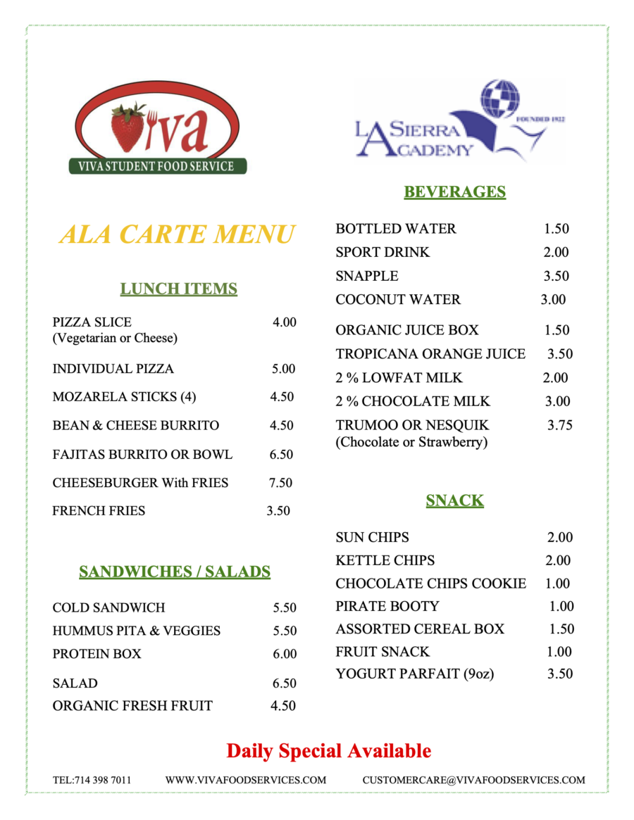 Ala Carte | La Sierra Academy